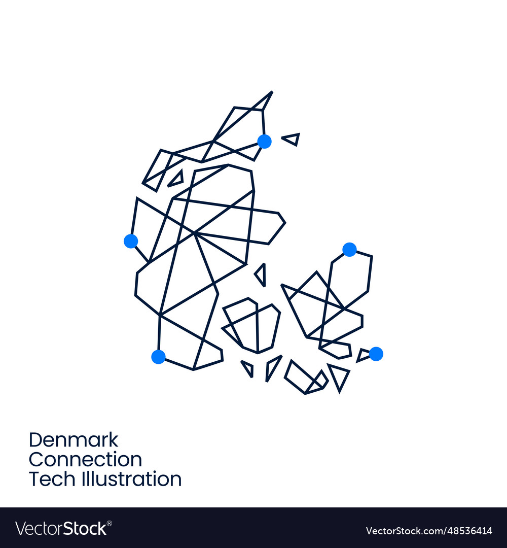 Denmark connection tech technology geometric Vector Image