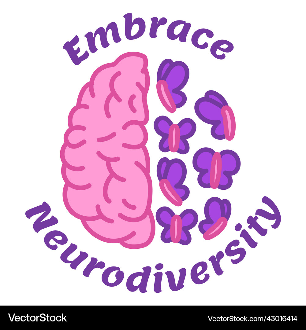 Embrace your neurodiversity color stroke Vector Image