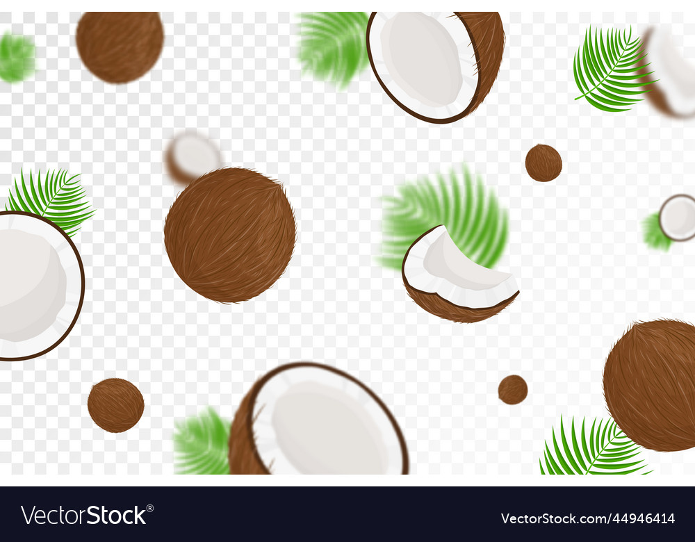 Flying coconuts seamless pattern background Vector Image Flying coconuts seamless pattern background Vector Image