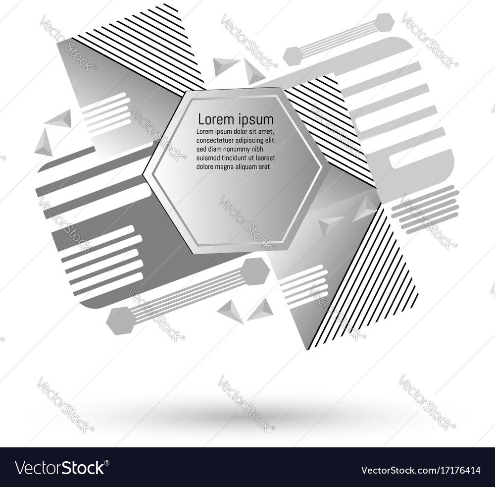 Gray abstract art background with geometric Vector Image