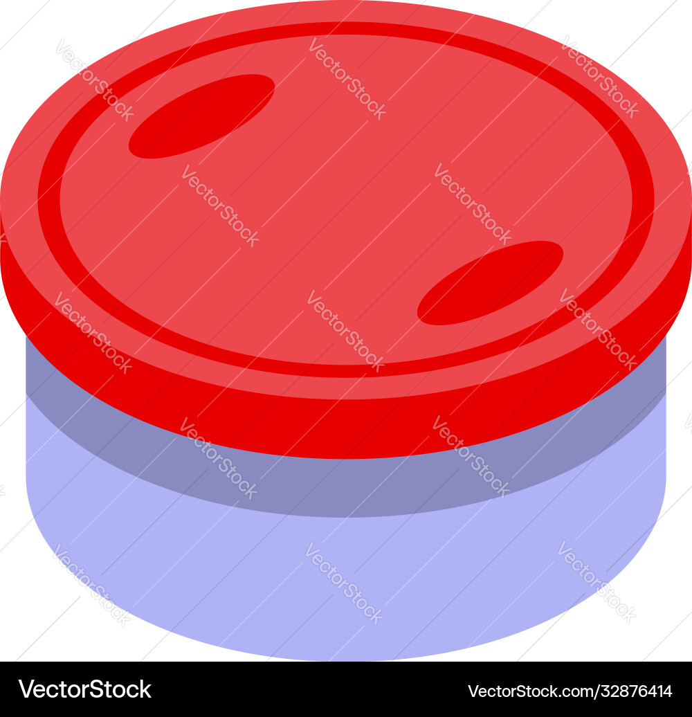 Round food container icon isometric style Vector Image