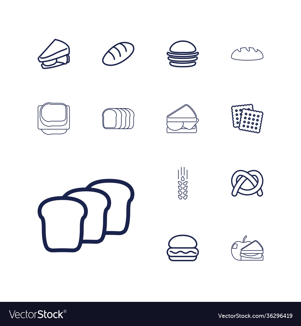 13 bread icons Royalty Free Vector Image - VectorStock