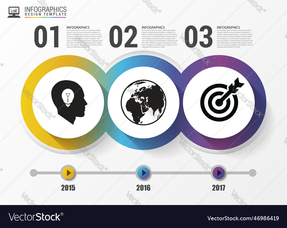Circles for timeline infographic modern design Vector Image Circles for timeline infographic modern design Vector Image