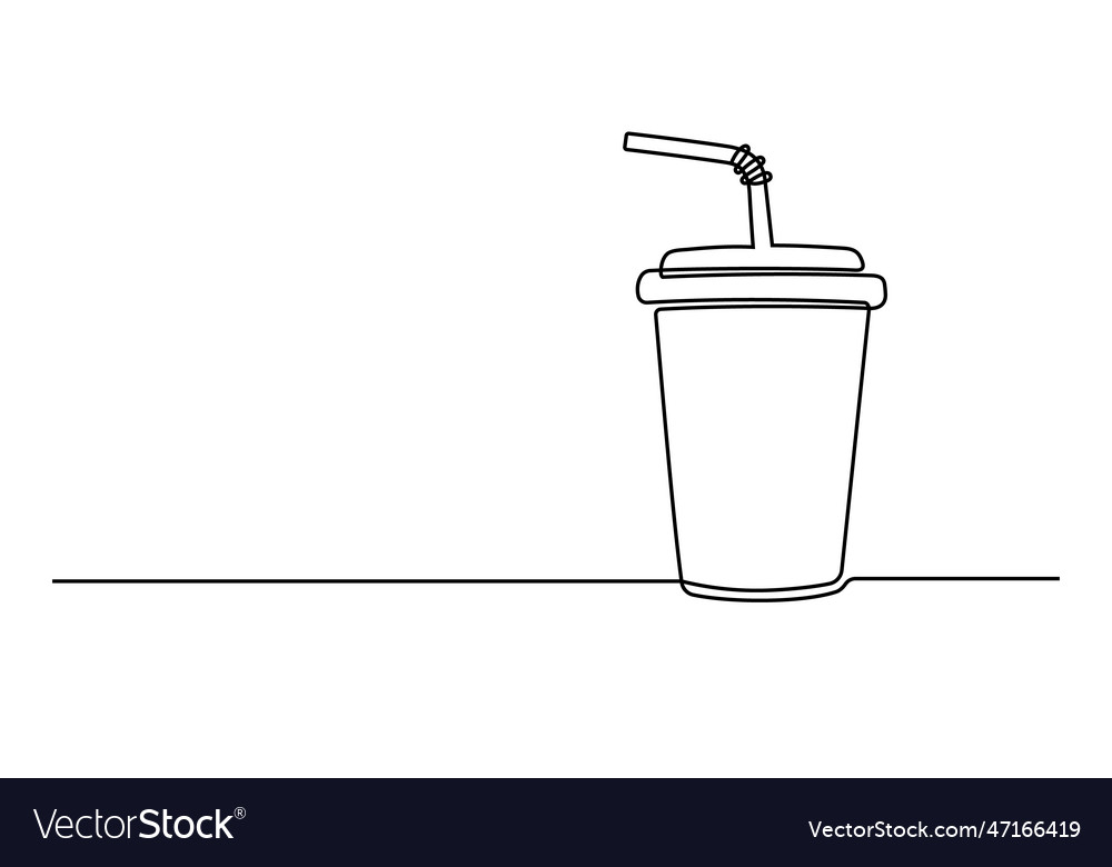 Continuous one line drawing cup Royalty Free Vector Image Continuous one line drawing cup Royalty Free Vector Image