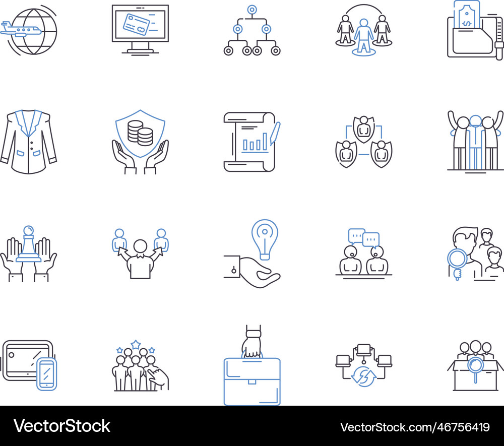 Corporate workshop outline icons collection Vector Image