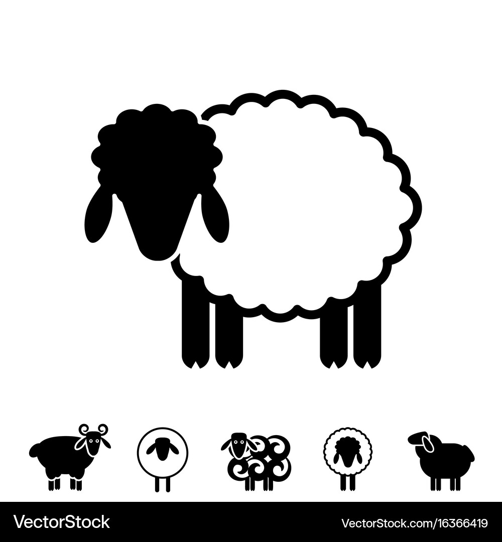 Sheep Icon - Modern Lamb Symbol Royalty Free Vector Image