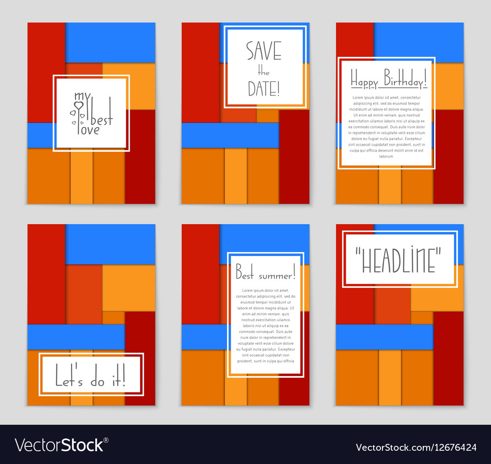 Abstract layout background set for art Royalty Free Vector