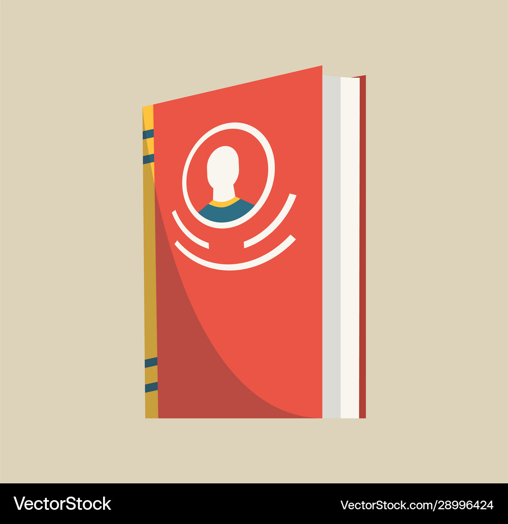 Closed book with avatar colorful icon Royalty Free Vector