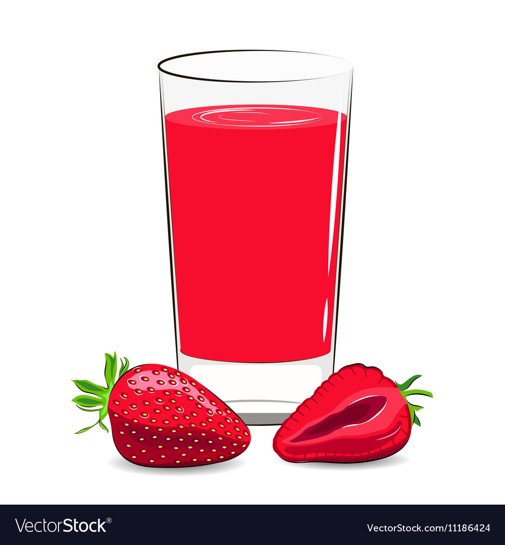 Fresh Strawberry Juice Royalty Free Vector Image