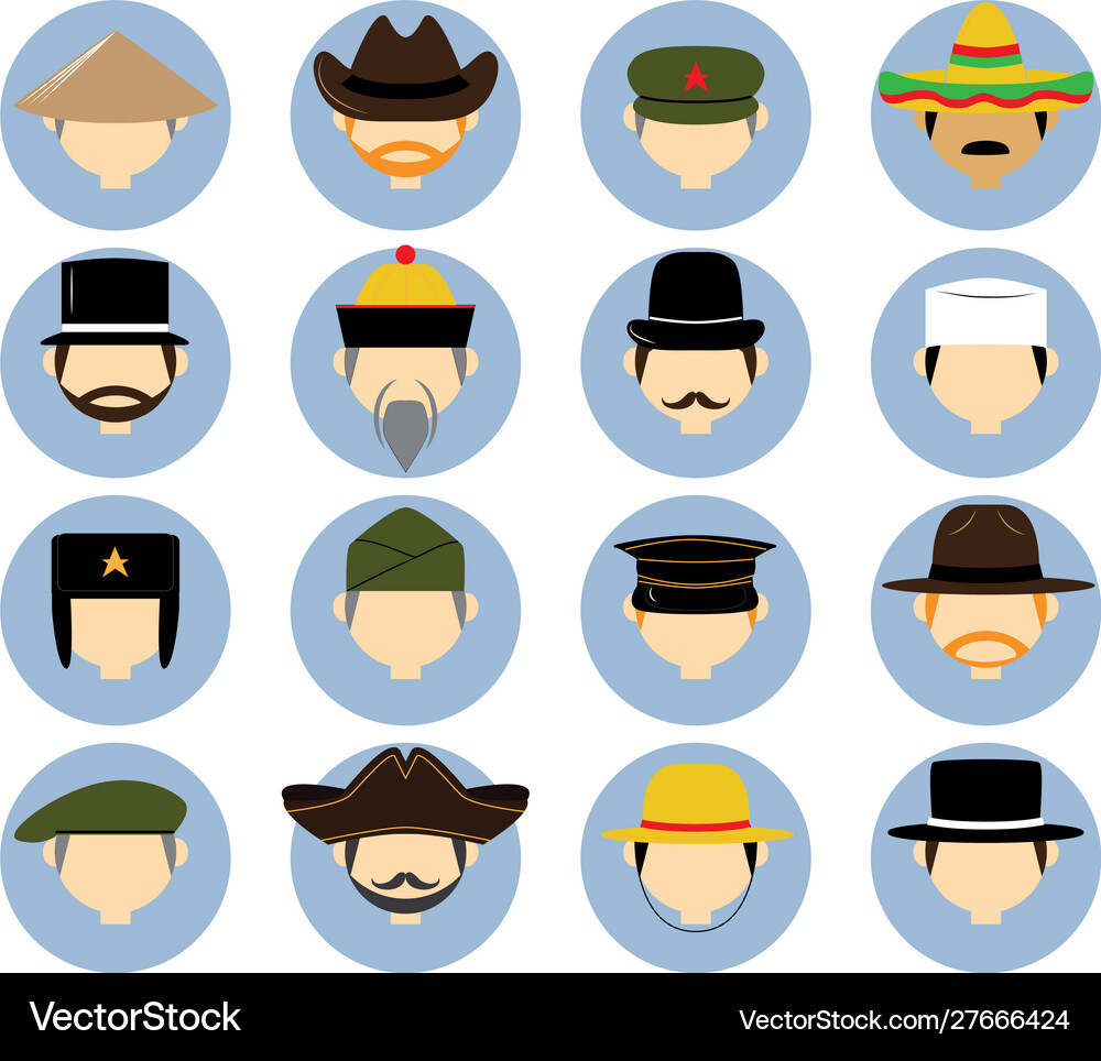 People in different races avatar isolated Vector Image