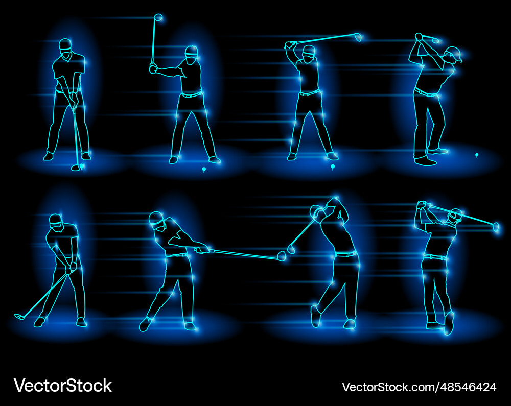 Steps Of The Golf Swing Royalty Free Vector Image