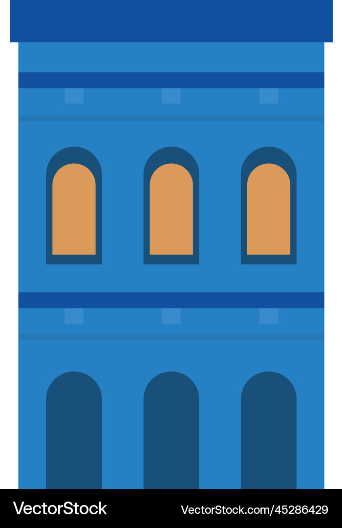 Blue cuban building Royalty Free Vector Image - VectorStock