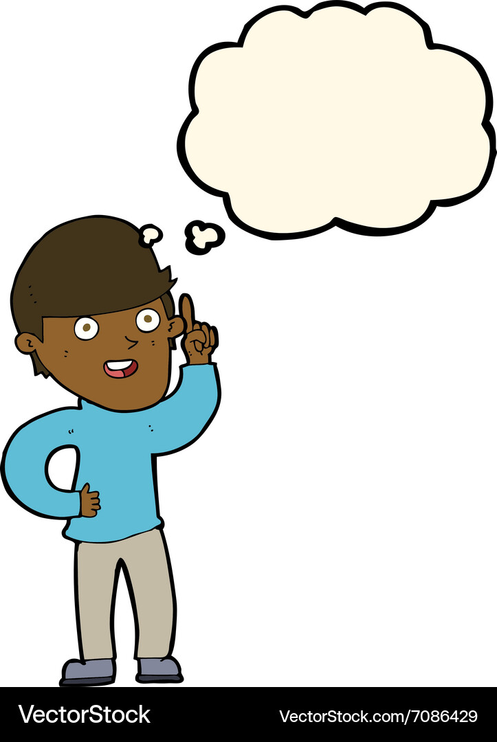 Cartoon Kid Thinking Bubble