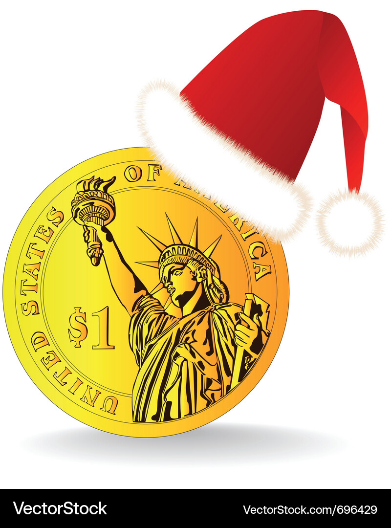 Dollar currency xmas Royalty Free Vector Image