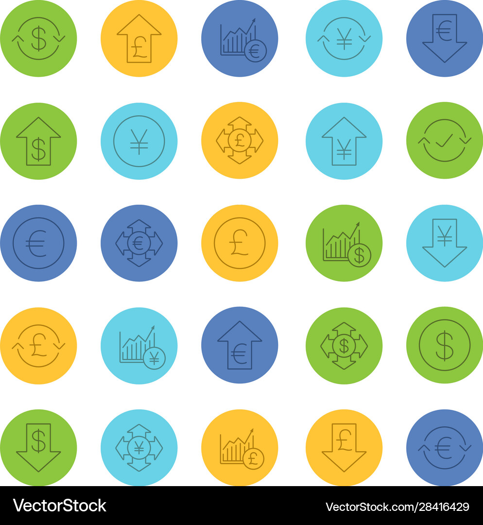 Economics linear icons set Royalty Free Vector Image
