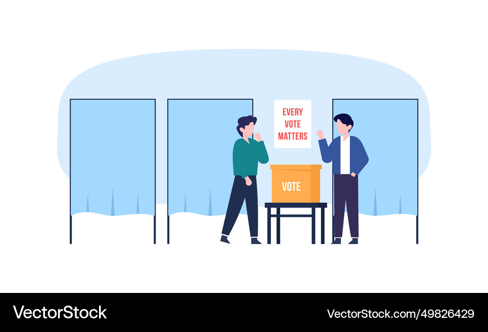 Polling place flat Royalty Free Vector Image - VectorStock
