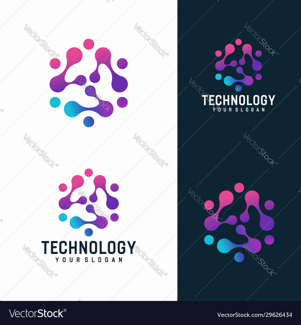 Hexagonal technology logo designs template Vector Image