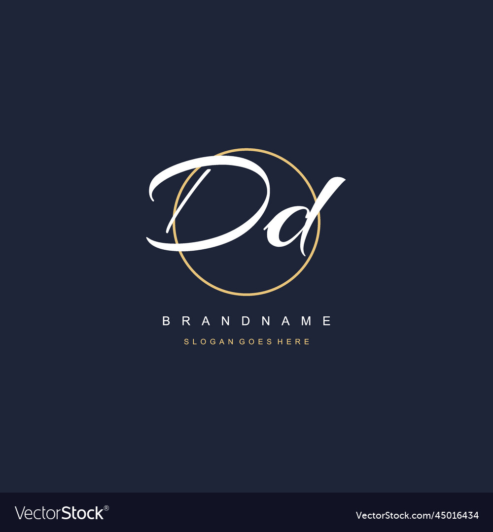 Initial letter dd logo monogram feminine style Vector Image