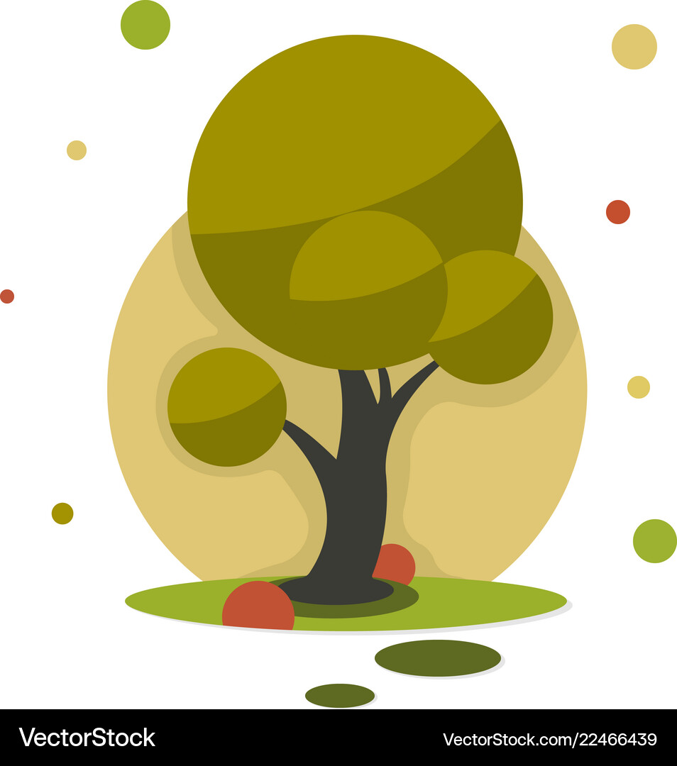 New cartoon style tree icon isolated on white Vector Image
