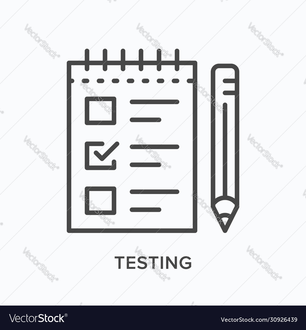 Testing line icon outline of Royalty Free Vector Image Testing line icon outline of Royalty Free Vector Image