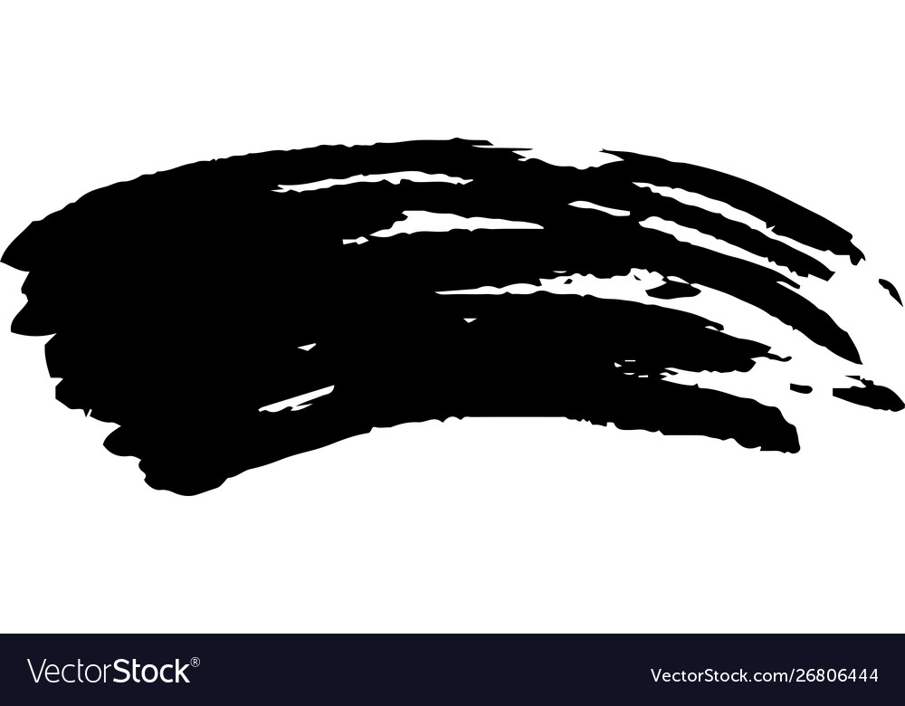 A crooked black thick brushstroke Royalty Free Vector Image