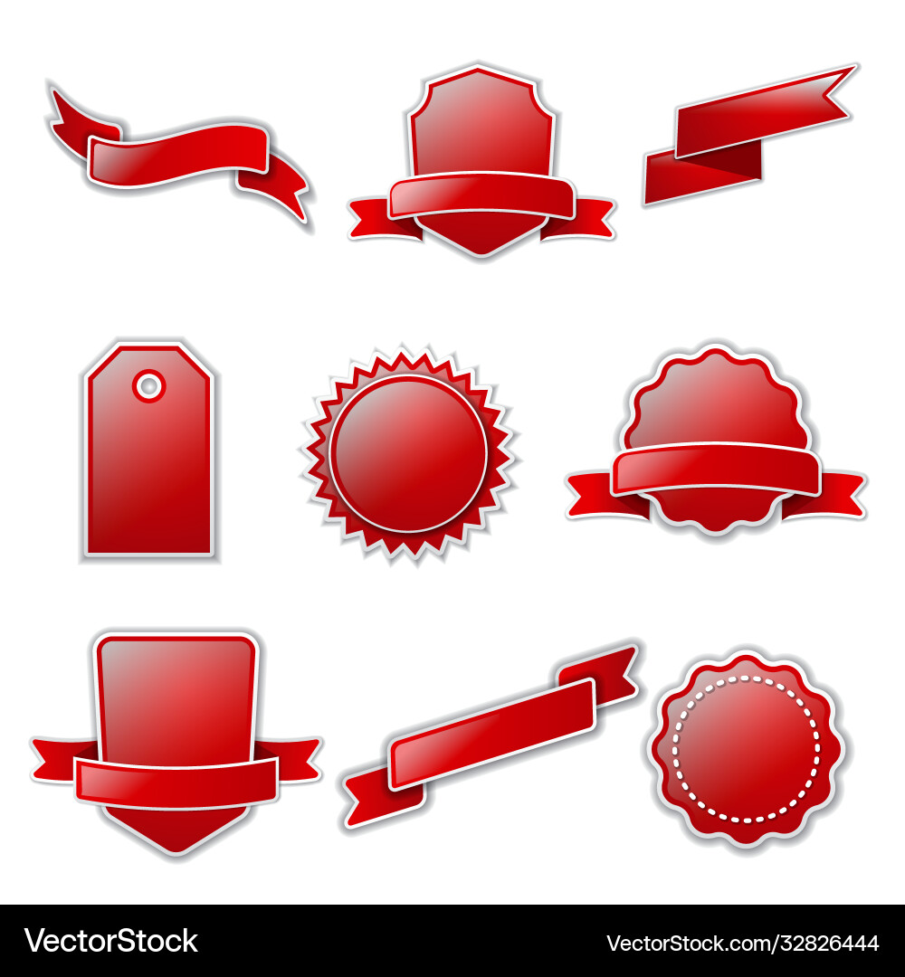 Advertising flags and stickers Royalty Free Vector Image