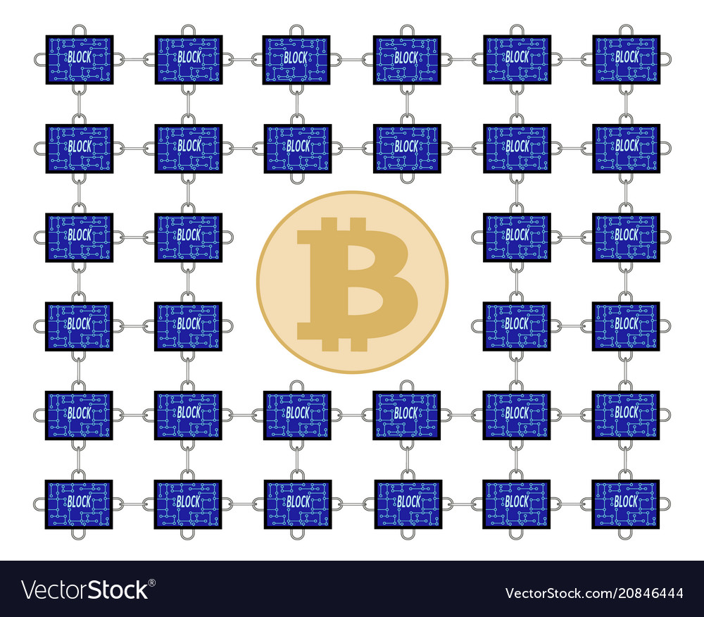Block chain technology of bitcoin Royalty Free Vector Image
