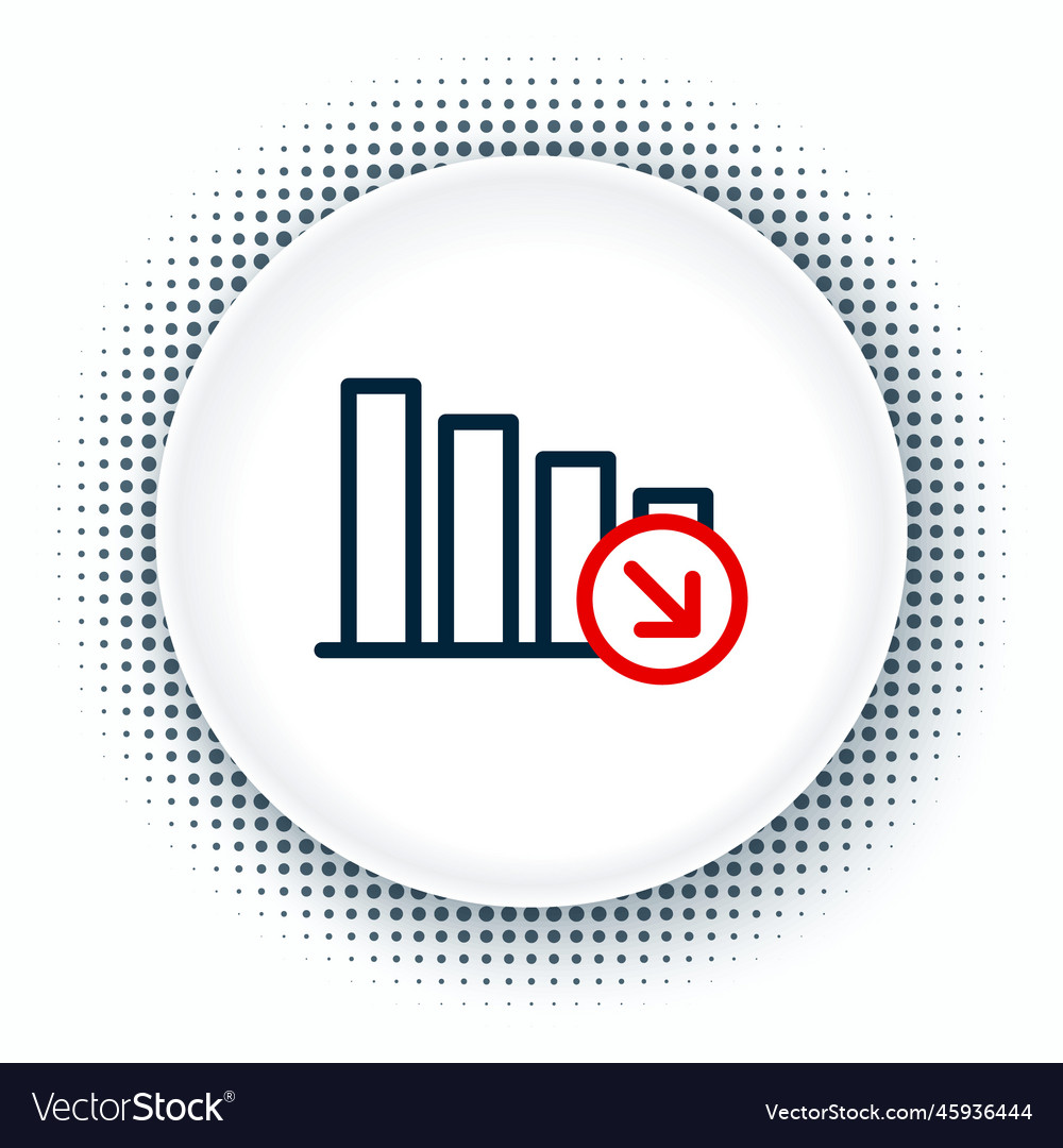 Line financial growth decrease icon isolated Vector Image