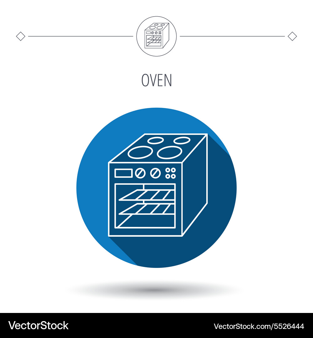 Oven icon electric stove sign Royalty Free Vector Image