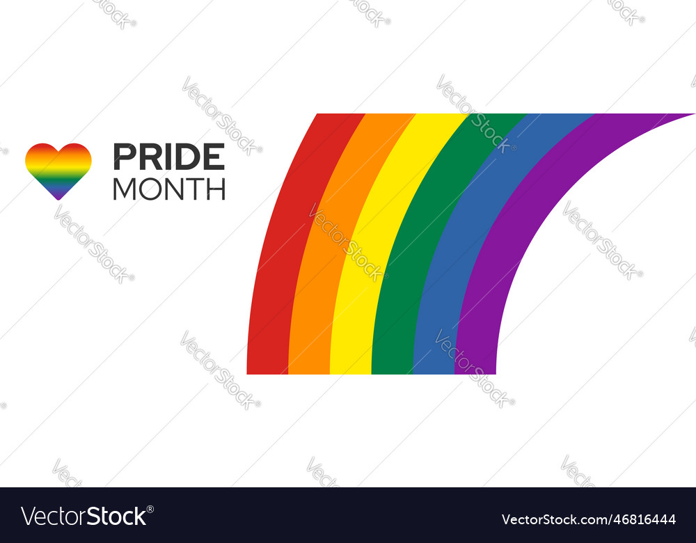 Pride month banner background rainbow heart shape Vector Image