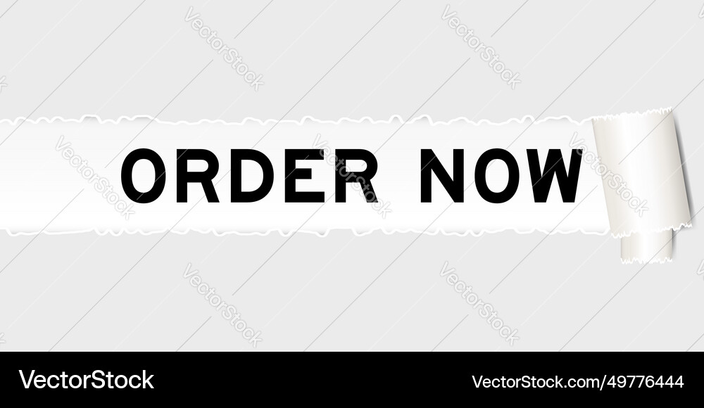 Ripped gray paper background that have word order Vector Image