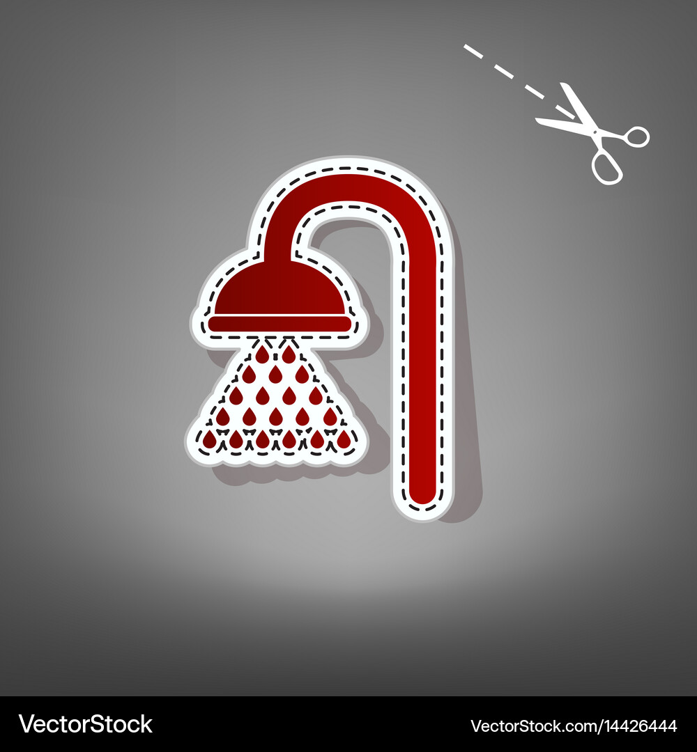 Shower sign red icon with for applique Royalty Free Vector