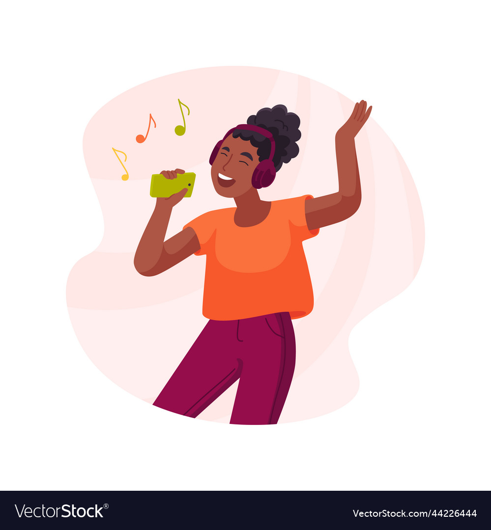 Singing favorite songs isolated cartoon Royalty Free Vector Singing favorite songs isolated cartoon Royalty Free Vector