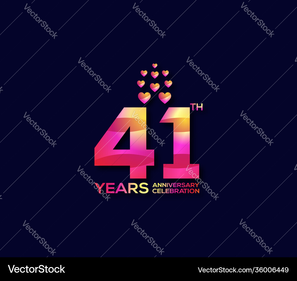 41 year anniversary day background concept Vector Image