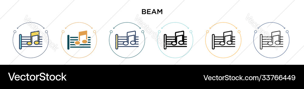 Beam icon in filled thin line outline and stroke Vector Image