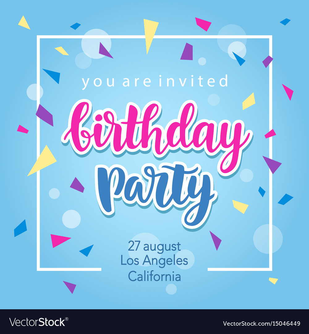 Birthday Party Celebration Banner Royalty Free Vector Image
