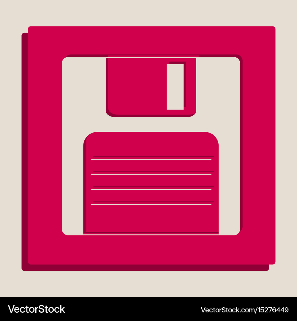 Floppy disk sign grayscale version Royalty Free Vector Image