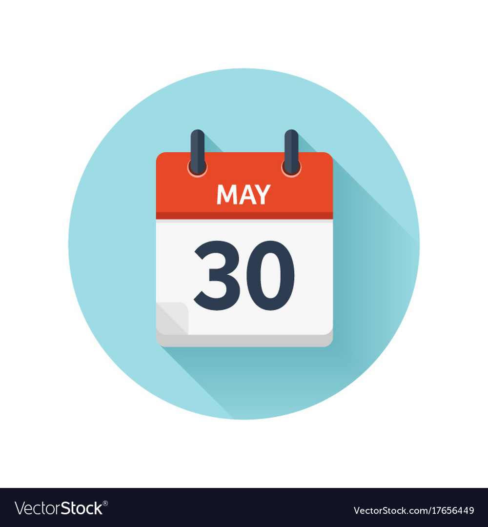 May 30 flat daily calendar icon date Royalty Free Vector May 30 flat daily calendar icon date Royalty Free Vector