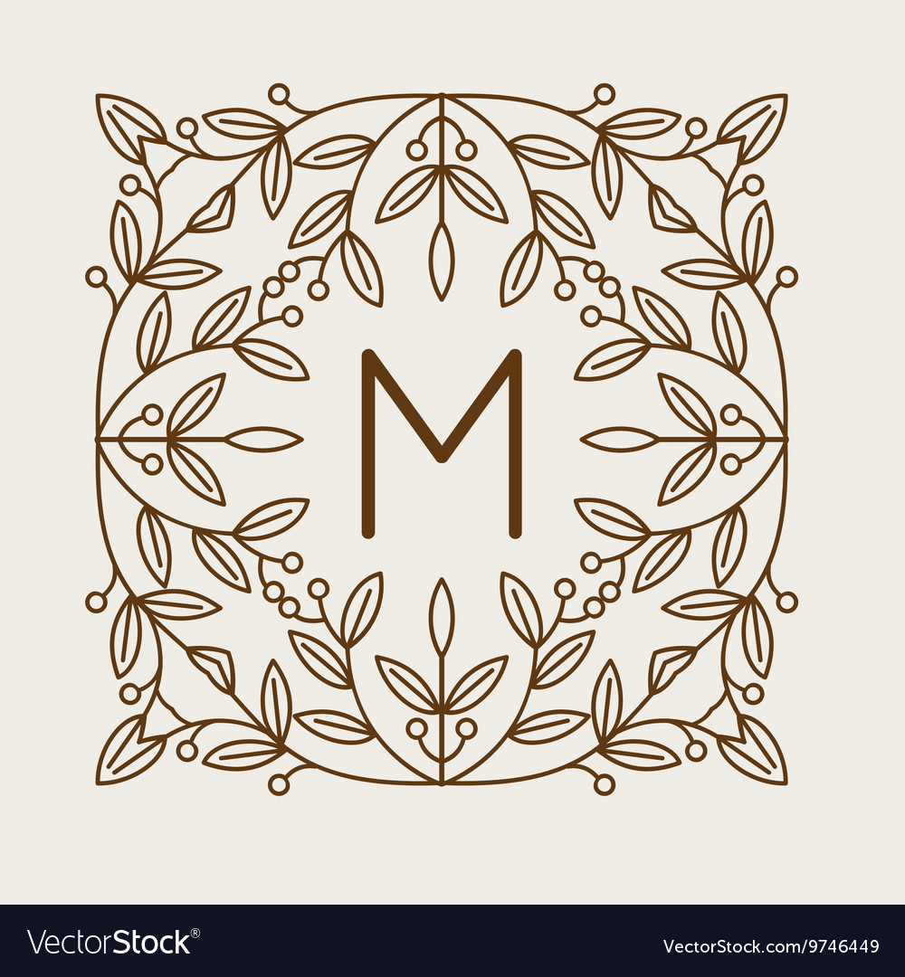 Monogram bage logo Royalty Free Vector Image - VectorStock