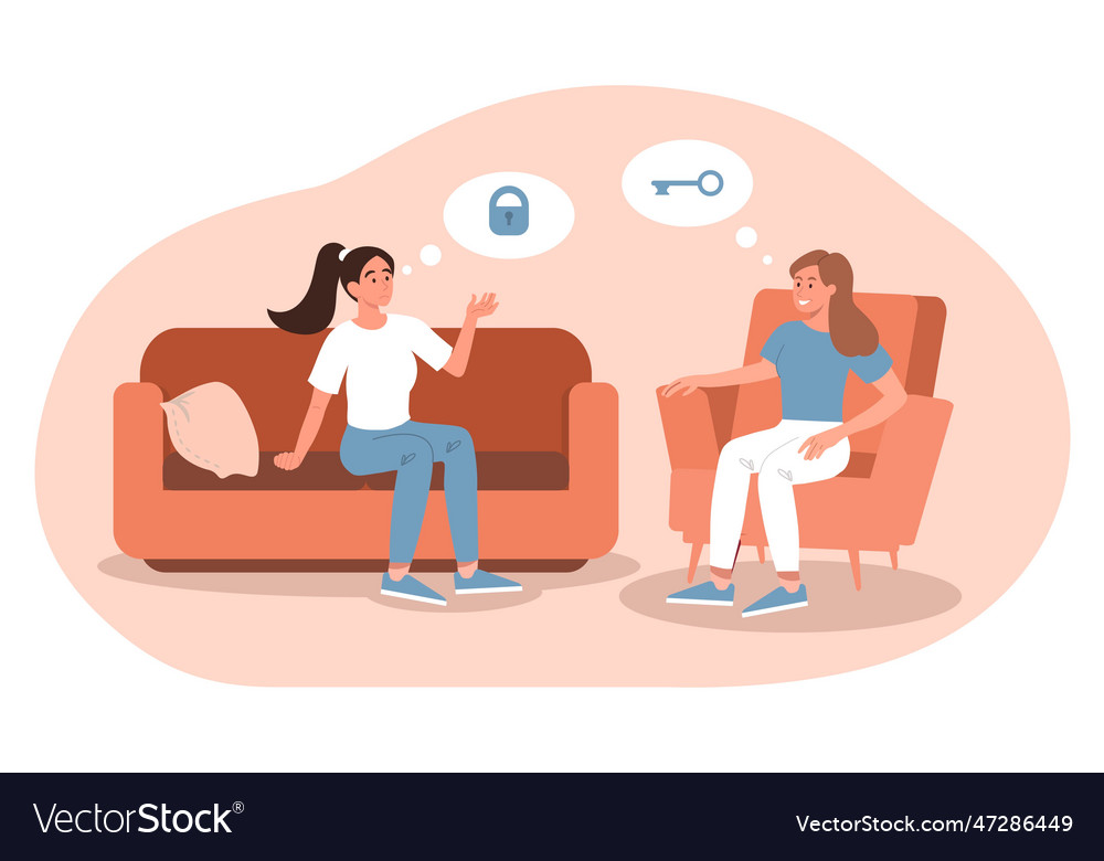 Therapy session concept Royalty Free Vector Image