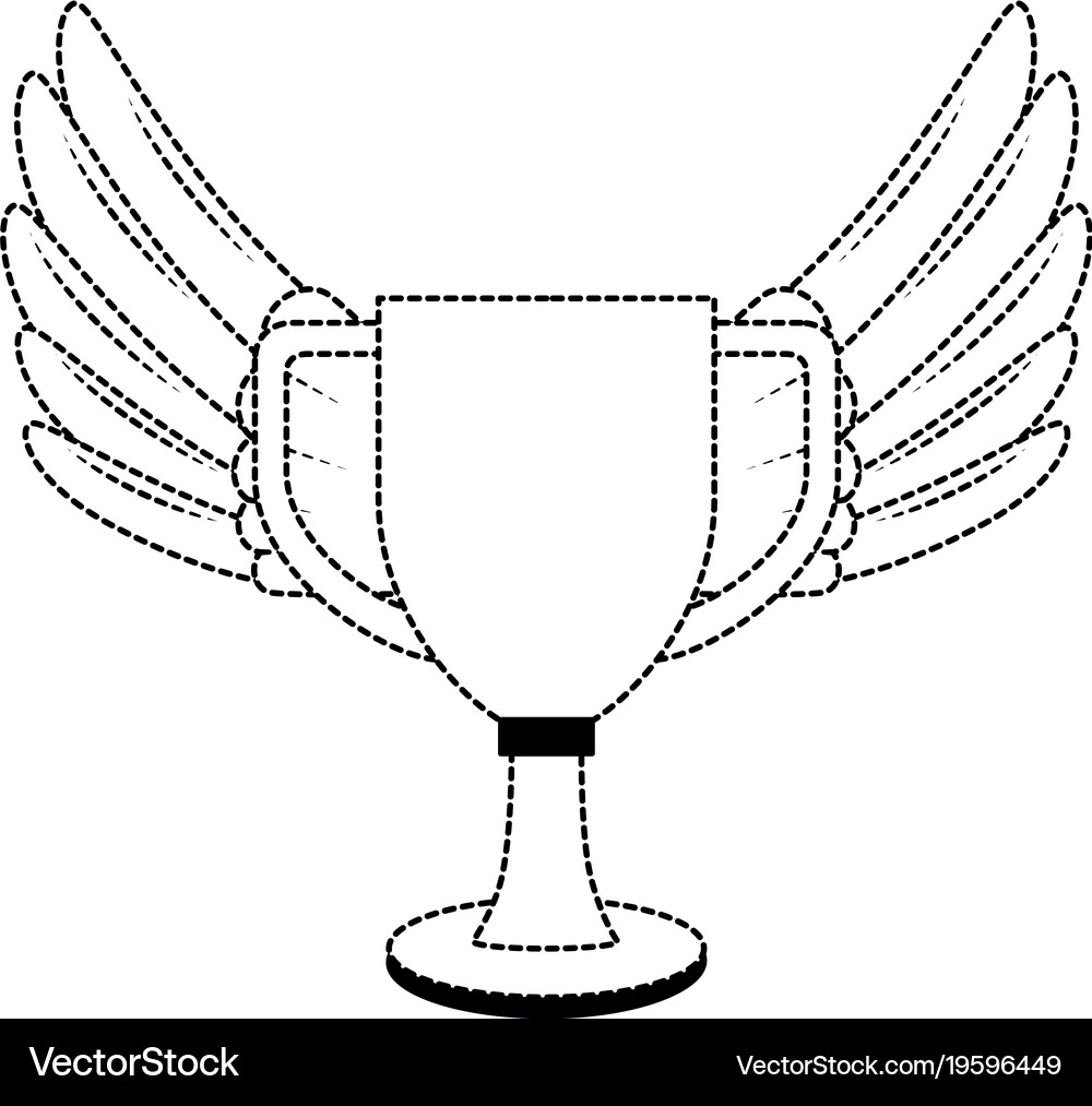 Trophy cup with wings championship award Vector Image