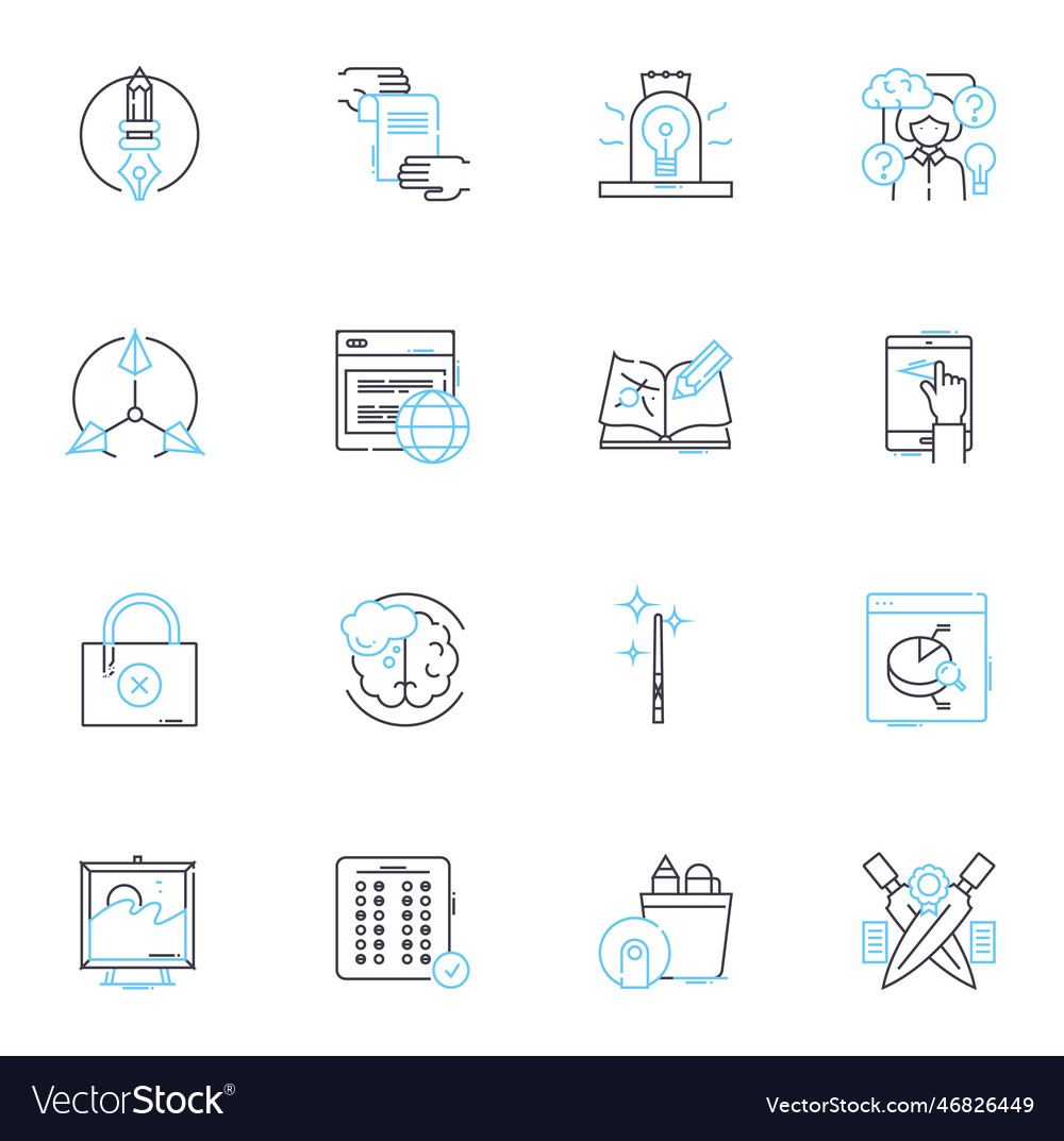 Vision And Foresight Linear Icons Set Insight Vector Image