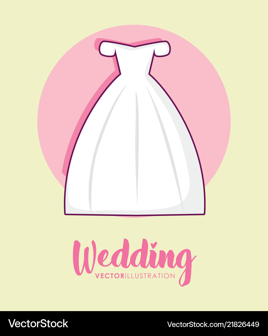 Wedding celebration card with married dress Vector Image