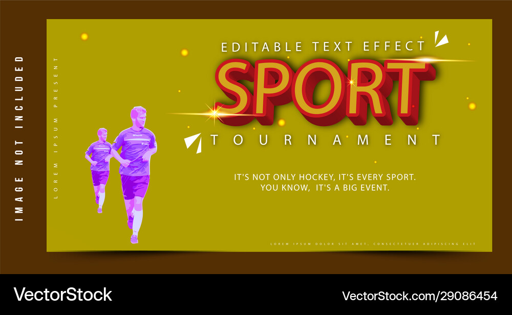 3d text effect sport event header or title Vector Image