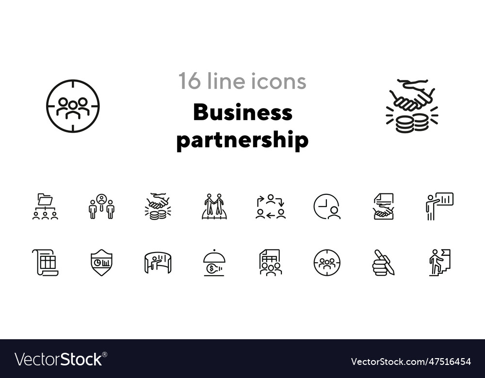 Business partnership icons Royalty Free Vector Image