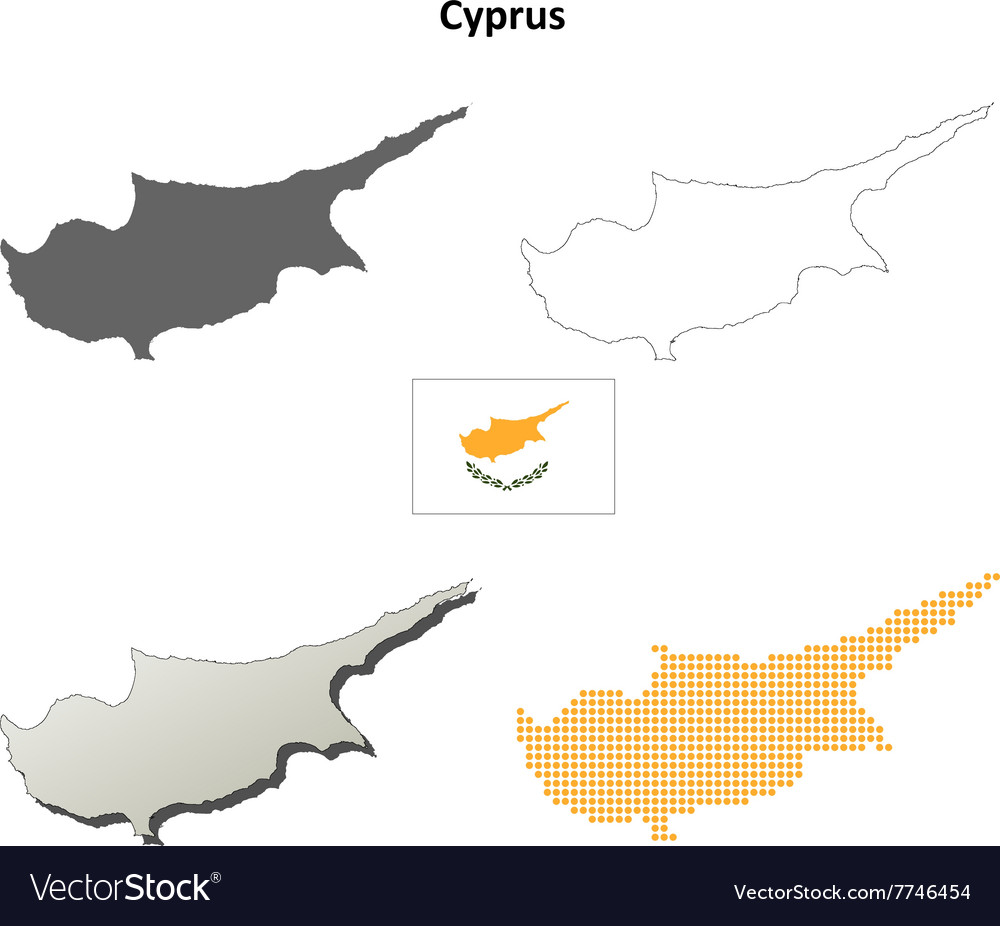 Cyprus outline map set Royalty Free Vector Image Cyprus outline map set Royalty Free Vector Image