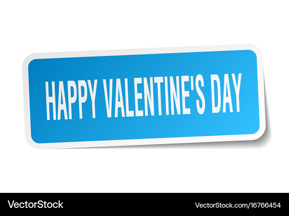 Happy valentines day square sticker on white Vector Image