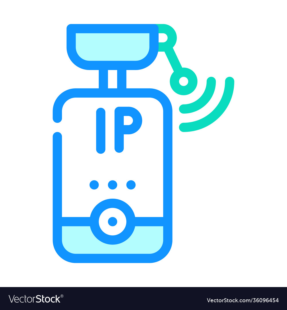 Ip camera color icon flat Royalty Free Vector Image
