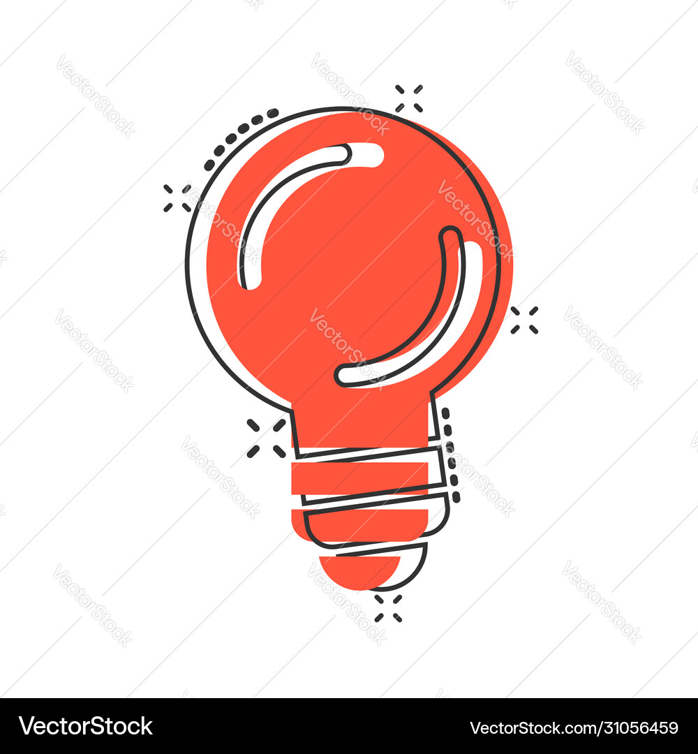 Light bulb icon in comic style lightbulb cartoon Vector Image