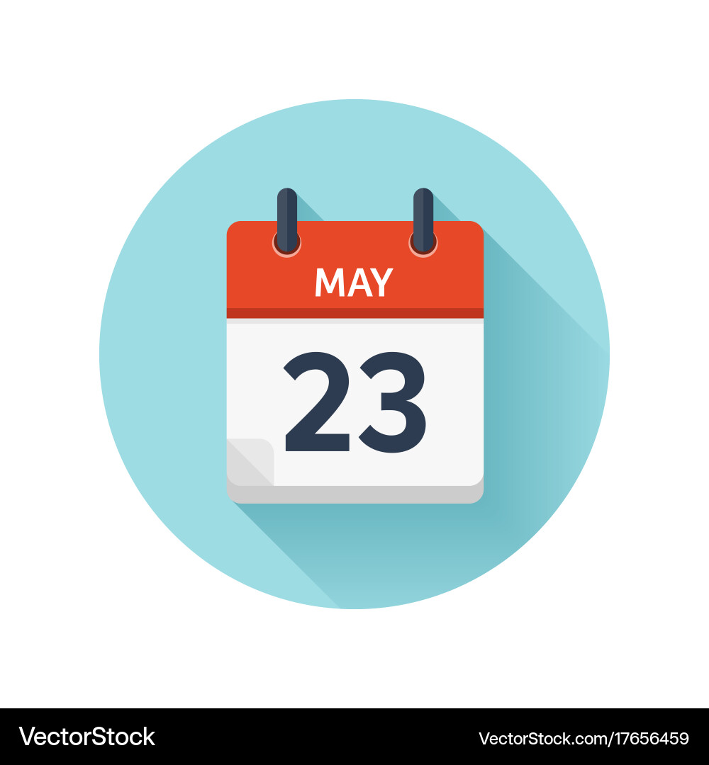 May 23 flat daily calendar icon date and Vector Image
